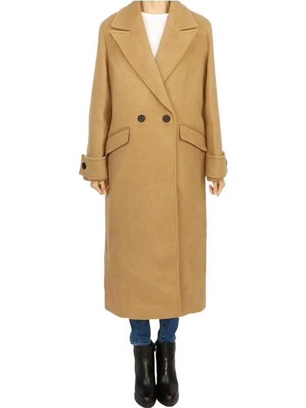 ALLSAINTS Long-sleeved Double-breasted Coat - Nude
