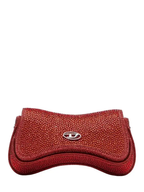 DIESEL® Play-mini Crossbody Bag Embellished Lurex - Red