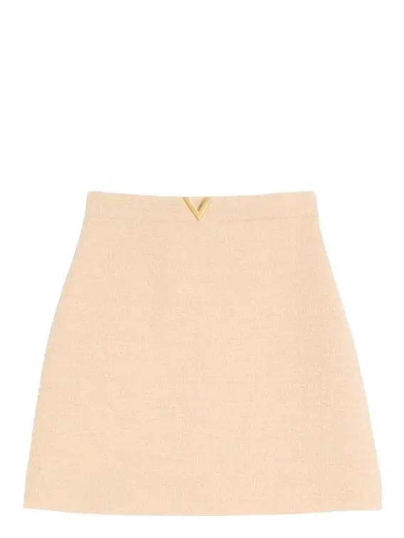 Valentino Garavani Logo Plaque Mini Skirt - Birch