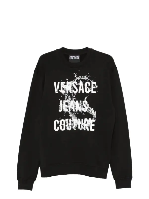 Versace Logo Print Sweatshirt - Black