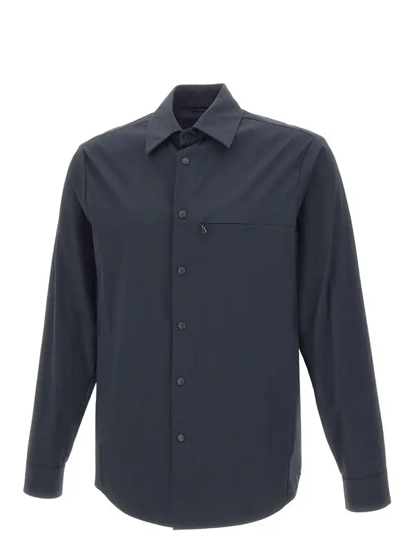Aspesi Snap Button Poplin Shirt - Black