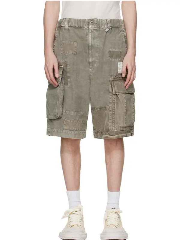 Mihara Yasuhiro Distressed Cargo Shorts - Light Gray