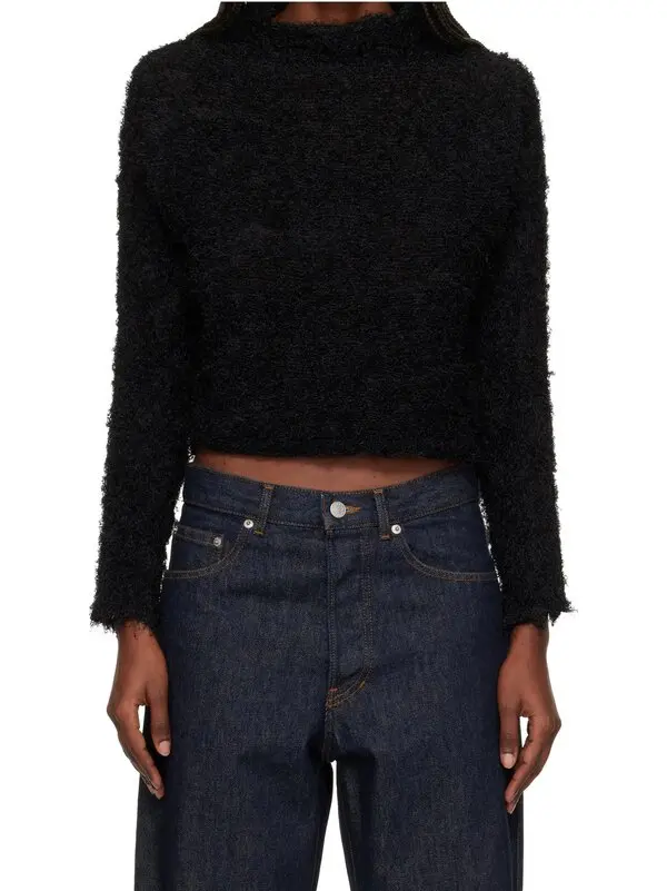 Issey Miyake Long-sleeved Drop-shoulder Sweater - Black