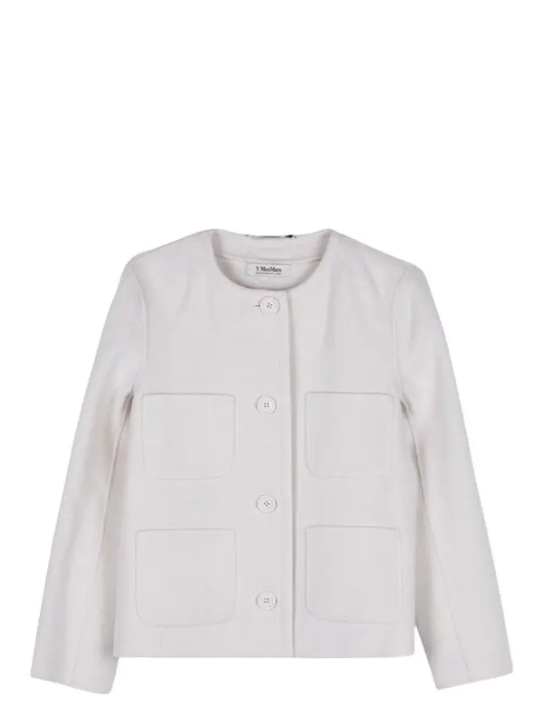 Max Mara Long-sleeved Wool Jacket - White