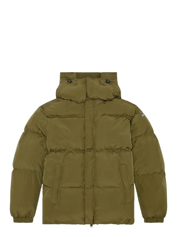 DIESEL® Hooded Zip-up Padded Jacket - Green