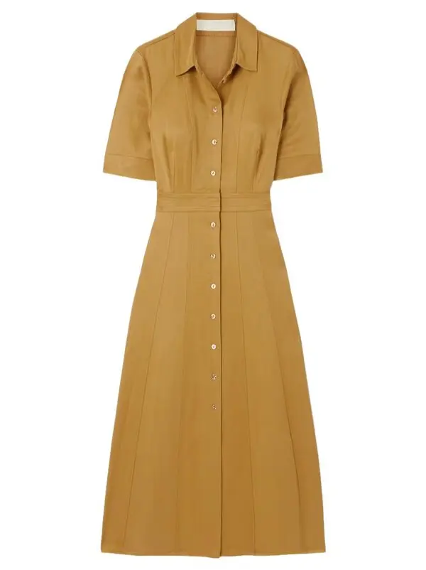 Ulla Johnson Pleated Midi Dress - Brown