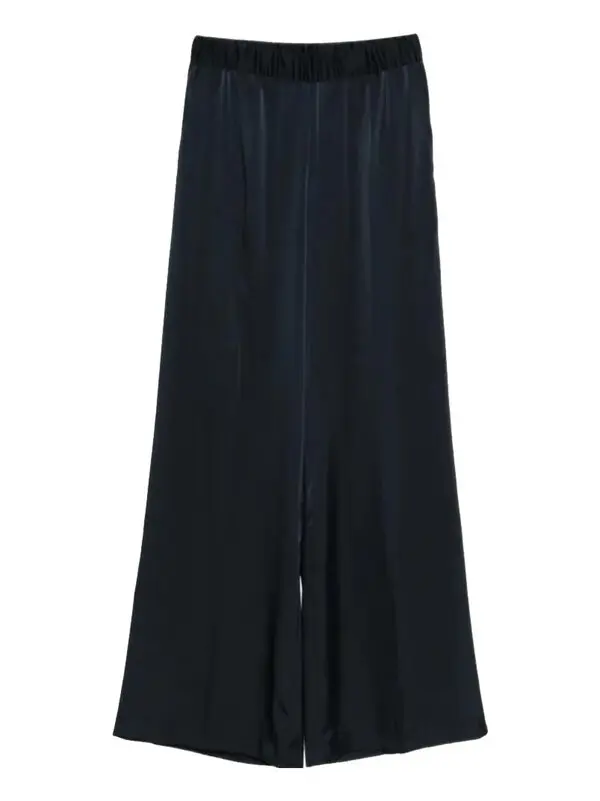 P.a.r.o.s.h Wide Leg Palazzo Pants With Elastic Waistband - Black