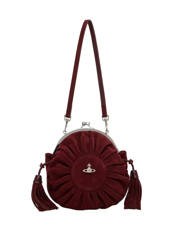 VIVIENNE WESTWOOD Rosie Pleated Tassel Frame Bag - Burgundy