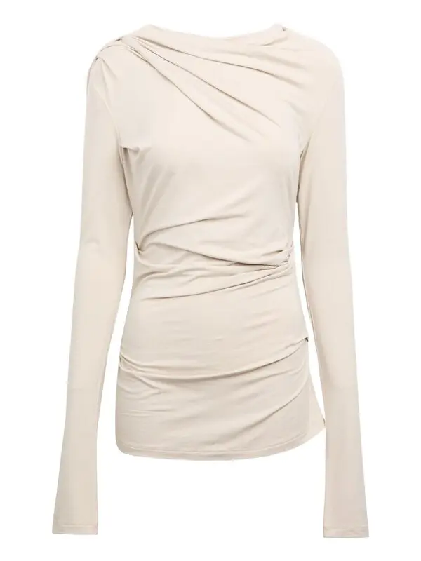 ENTIRE STUDIOS Draped Long Sleeve Top - White