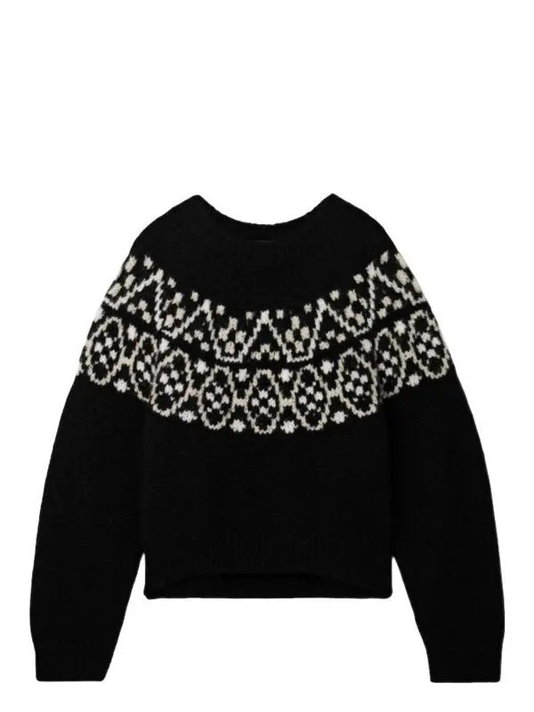 NILI LOTAN Chrissy Fair Isle Jacquard-knit Sweater - Black