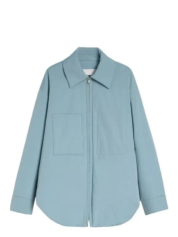 JIL SANDER Cotton Poplin Padded Overshirt - Blue