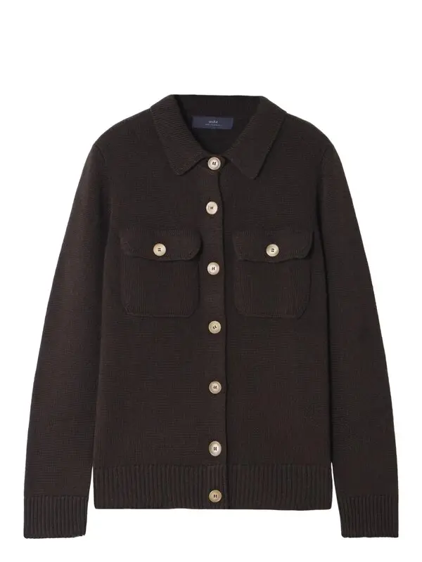 Arch4 Long-sleeved Cardigan With Buttoned Front And Pocket Detail - Black