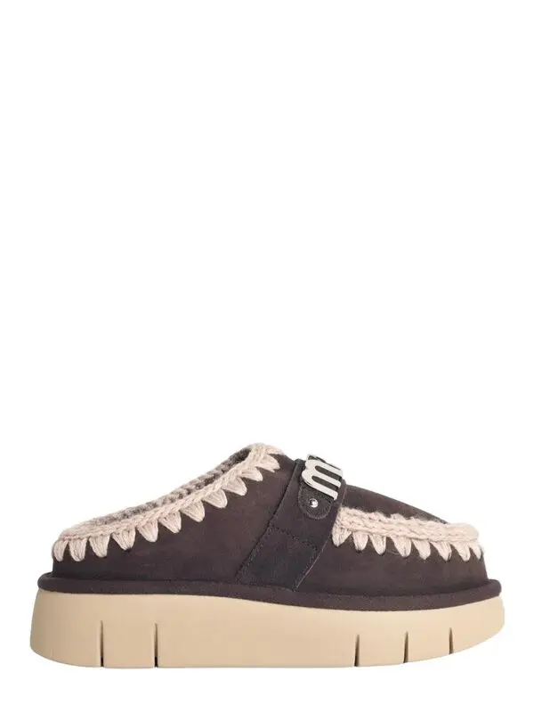 Mou Logo Detail Mules - Nude