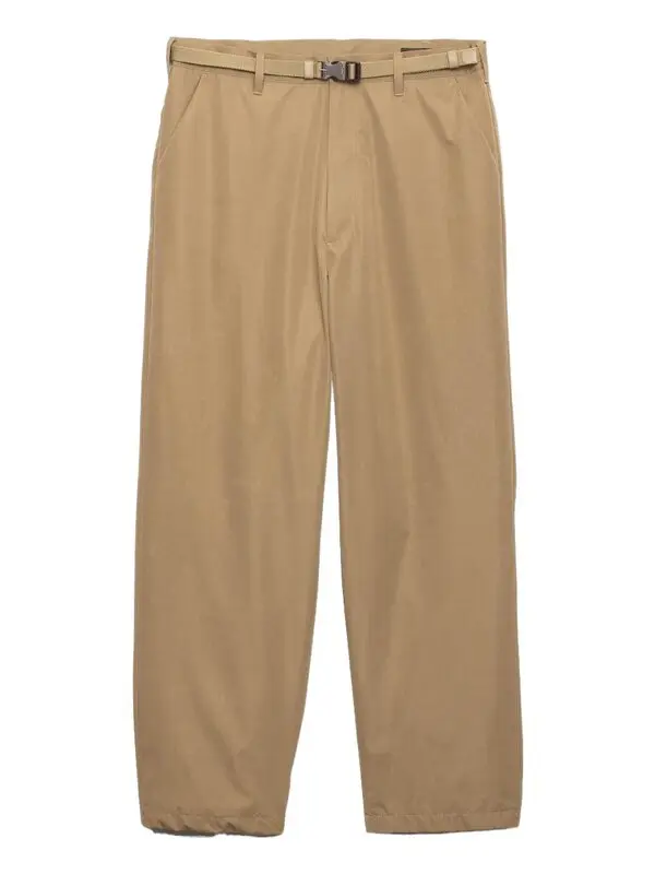 Prada Belted Straight-leg Trousers - Khaki