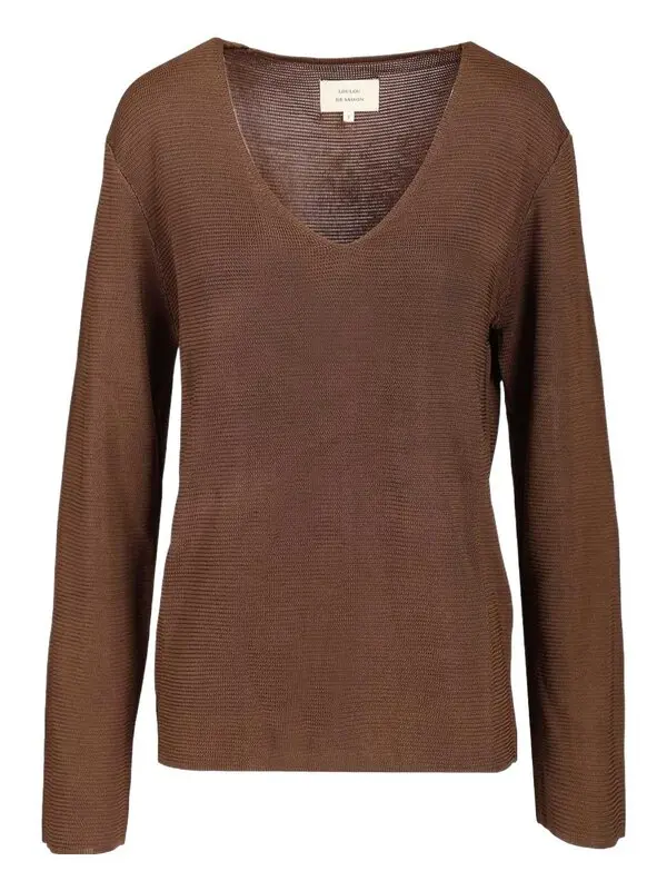 Loulou De Saison Saya 01 V-neck Knitted Sweater - Brown
