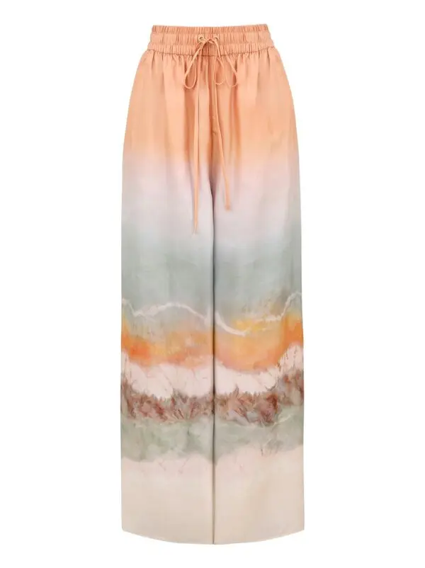 Zimmermann Daylight Relaxed Print Wide Leg Pants - Tie Dye