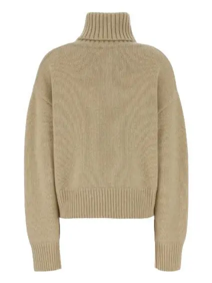 Extreme Cashmere Cropped High Neck Knitted Sweater - Nude