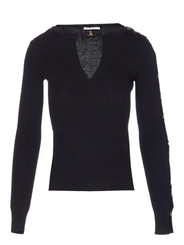 Patrizia Pepe Button-detailed Knitwear - Black