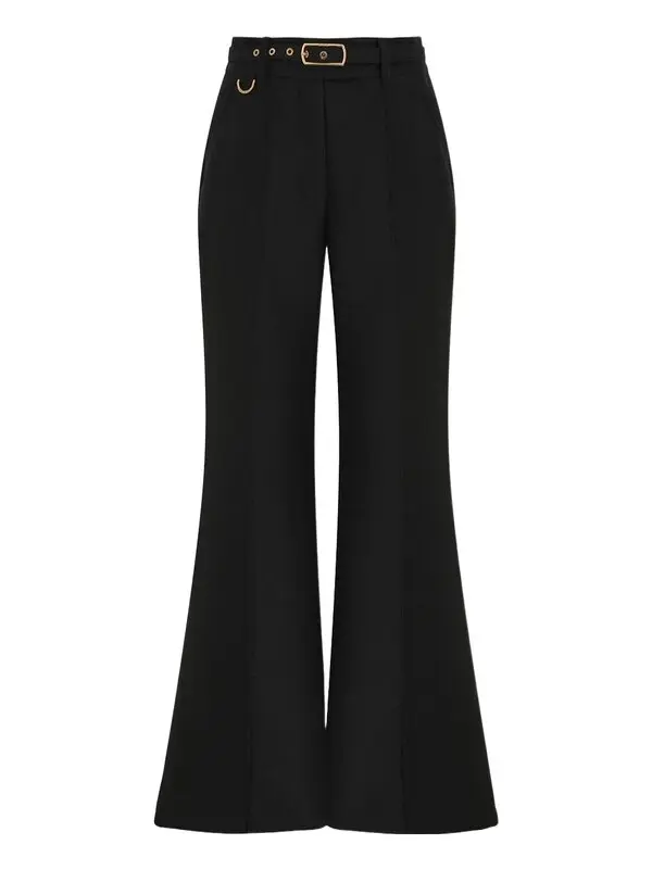 Zimmermann Belted Flared Trousers - Black