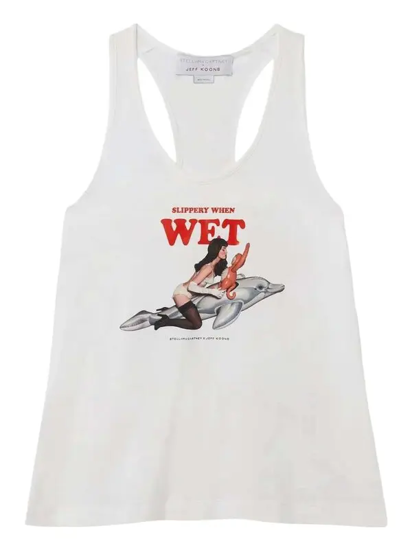 Stella McCartney Sleeveless Graphic Print Top - Pure White
