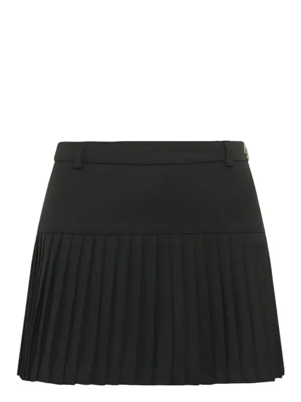 MARINE SERRE Pleated Mini Skirt - Black