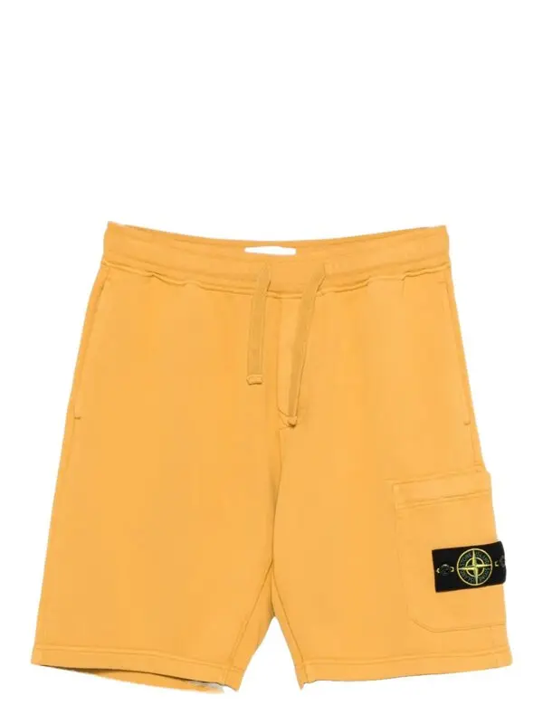 Stone Island Logo Patch Cargo Shorts - Mustard-colored