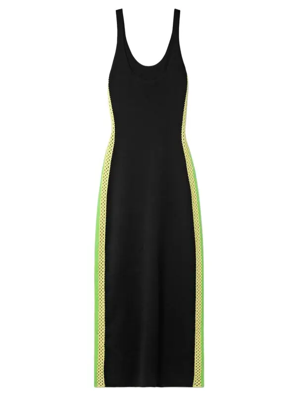 Gabriela Hearst Ivs Crocheted Midi Dress - Black/green/yellow