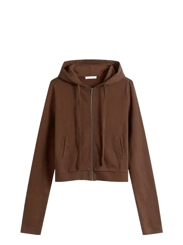 ENTIRE STUDIOS Drawstring Hooded Sweatshirt - Brunette