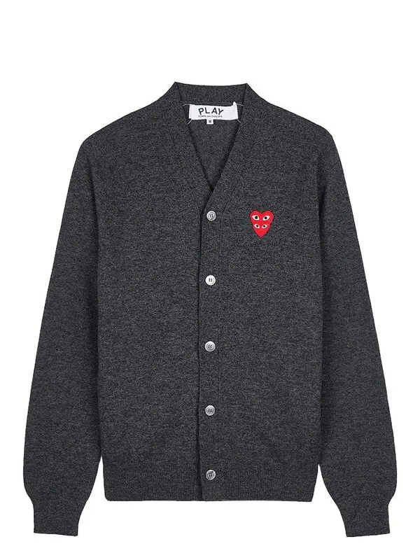 Play Comme Des Garcon Long Sleeve Knitwear - Grey