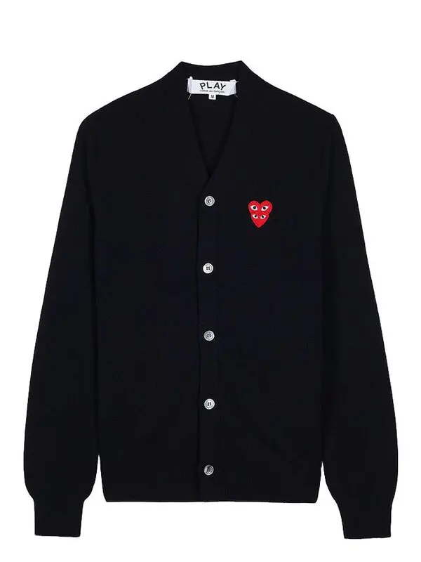 Comme Des Garçons Cardigan With Emblem - Black