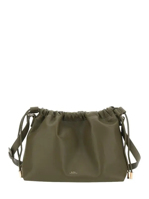 A.p.c. Logo Detailed Drawstring Shoulder Bag - Green