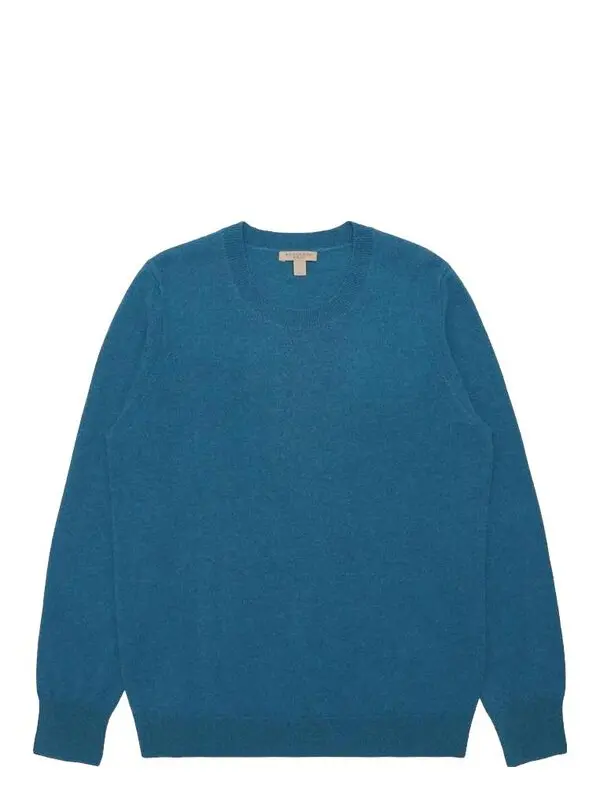 Burberry Round Neck Long Sleeve Sweater - Blue
