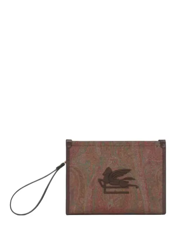 Etro Arnica Pouch With Pegaso Detail - Brown