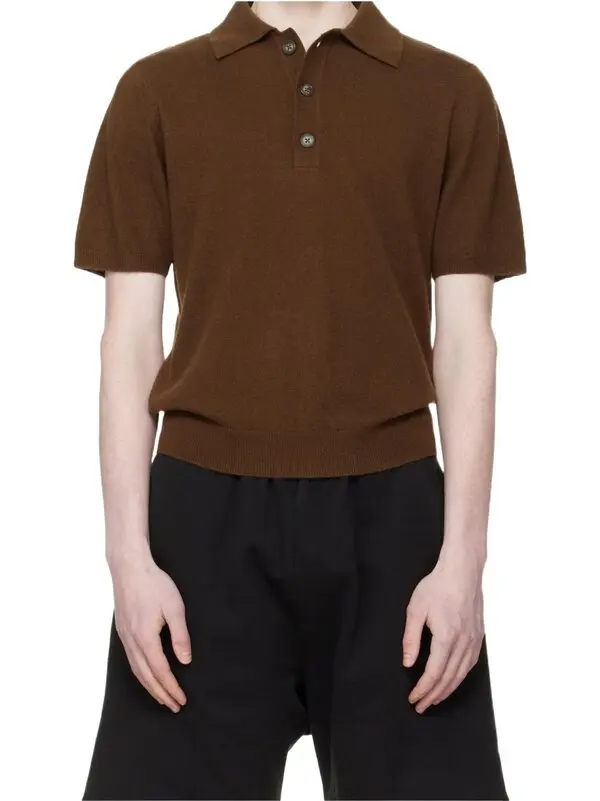 ENTIRE STUDIOS Short Sleeve Knit Polo - Cedar