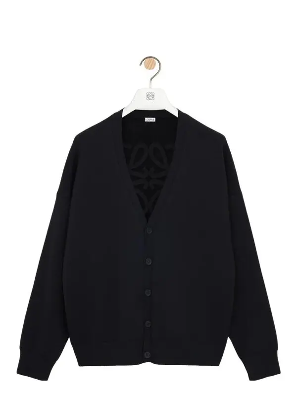 Loewe V-neck Knitted Cardigan - Black