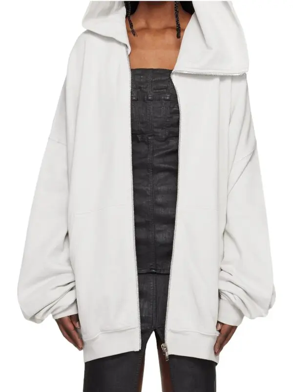 Rick Owens Long-sleeved Hoodie - Milk Wash