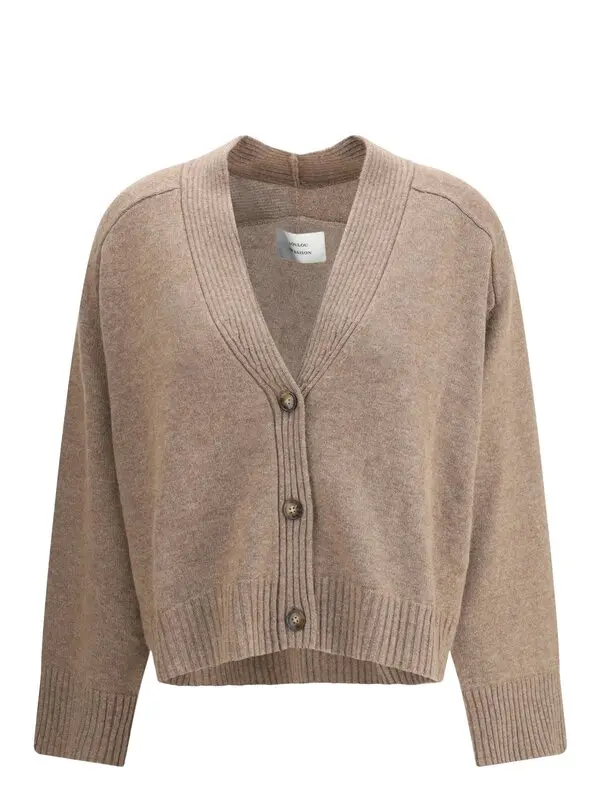 Loulou De Saison V-neck Long-sleeved Sweater With Ribbed Details - Nude