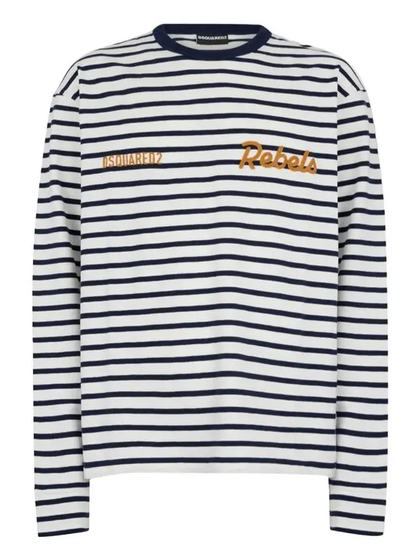 Dsquared2 Stripe Logo Long Sleeve T-shirt - Stripes