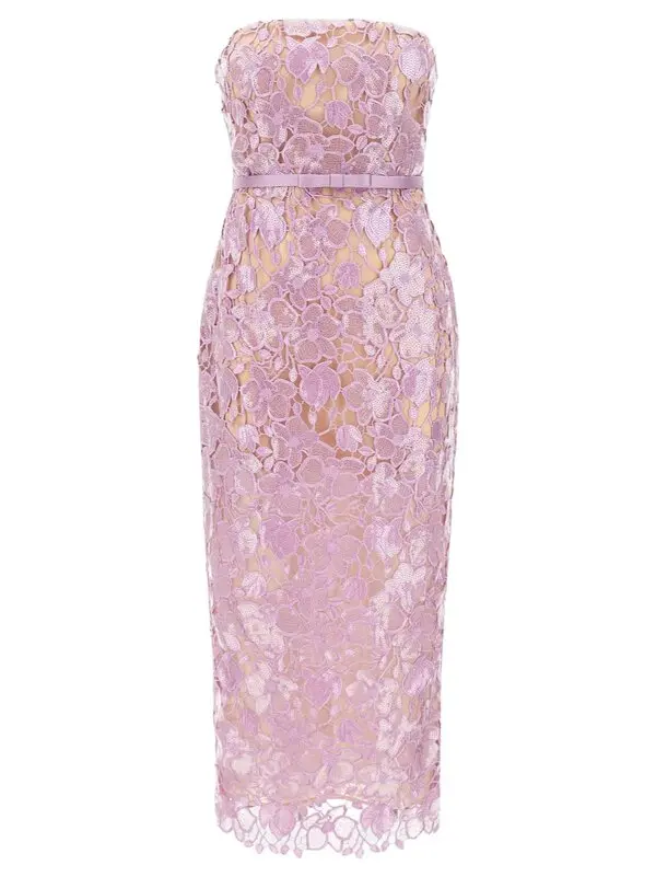 Retrofete Rowena Lace Midi Dress - Pink