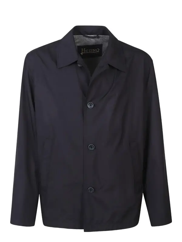 Herno Long-sleeved Jacket With Pointed Collar - Black