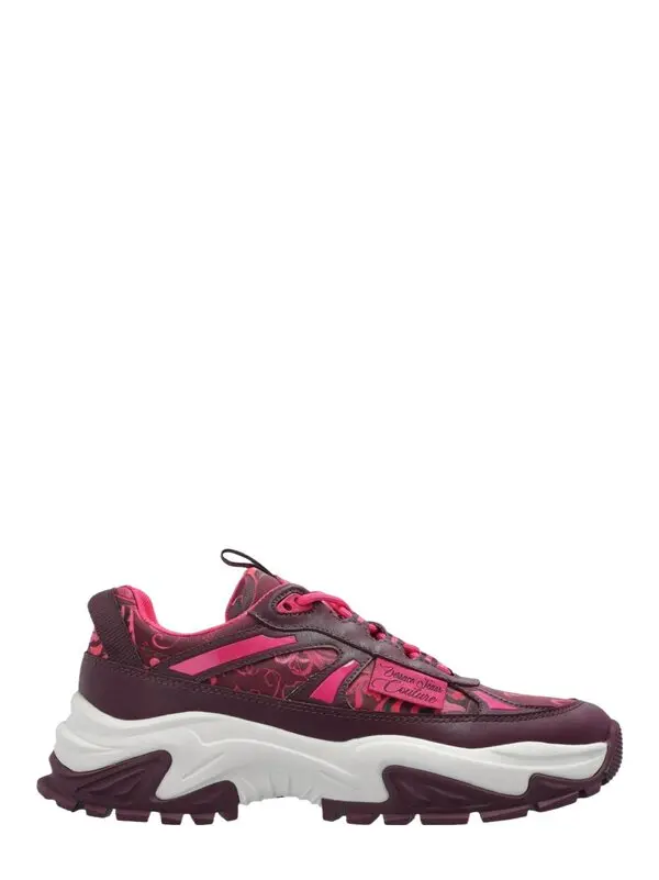 Versace Barocco Printed Lace-up Sneakers - Red