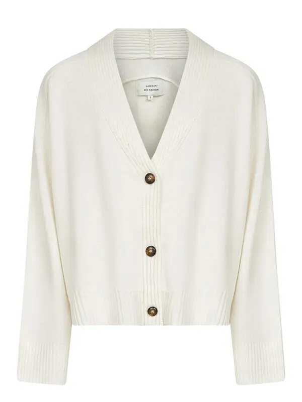 Loulou De Saison Kaia Cashmere Cardigan - White