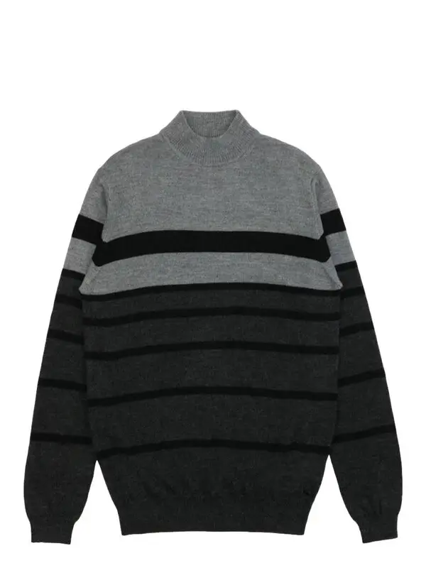 Karl Lagerfeld High-necked Striped Pullover - Black