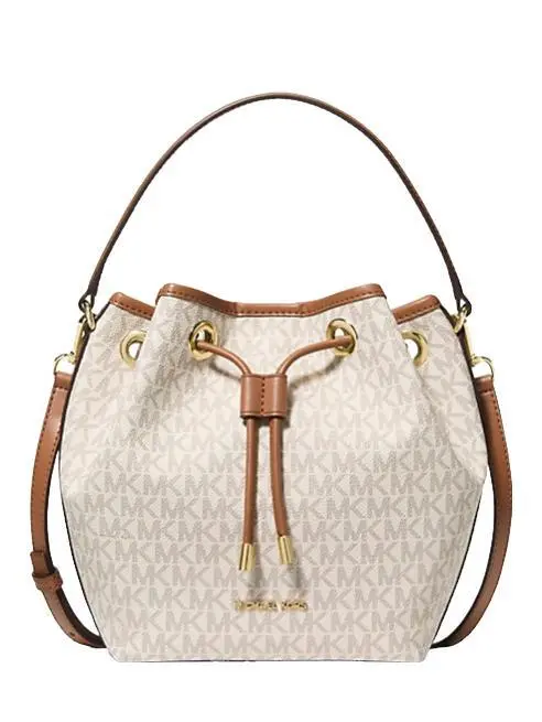 Michael Kors Avery Medium Signature Logo Bucket Bag - Nude