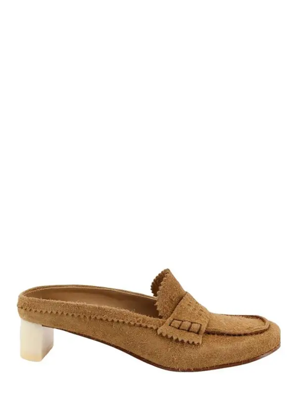 MAISON MARGIELA Scallop Trim Heeled Sandals - Brown