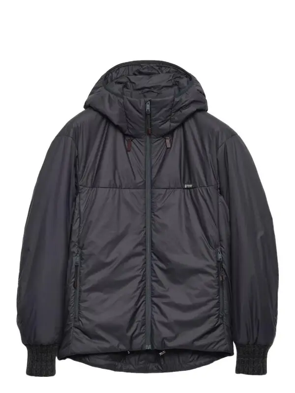 Prada Logo-patch Zipped Jacket - Asphalt Ash
