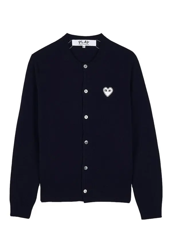 Comme Des Garçons Long Sleeve Knitwear With Button Closure - Navy Blue