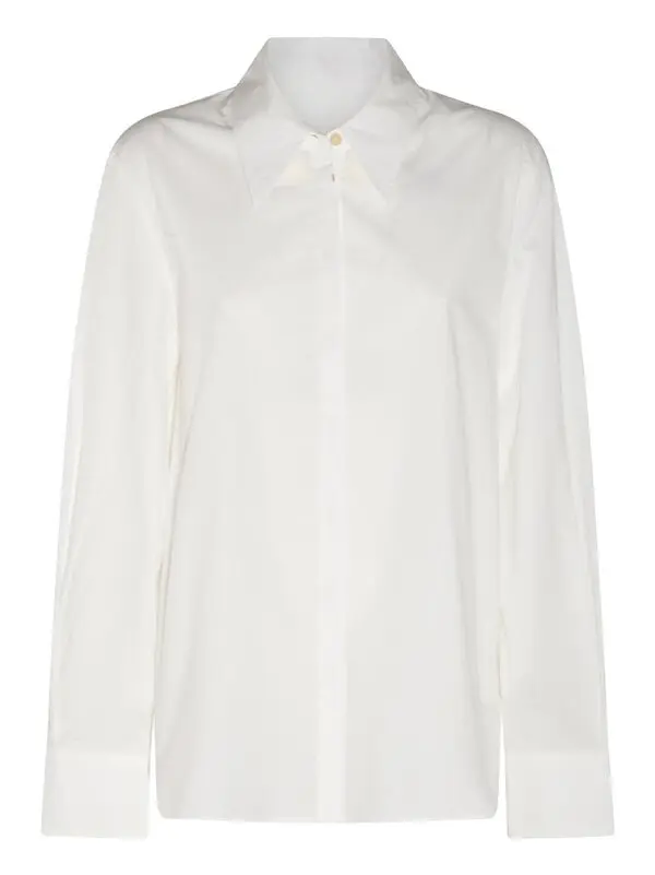 Khaite Minta Curved Hem Shirt - White