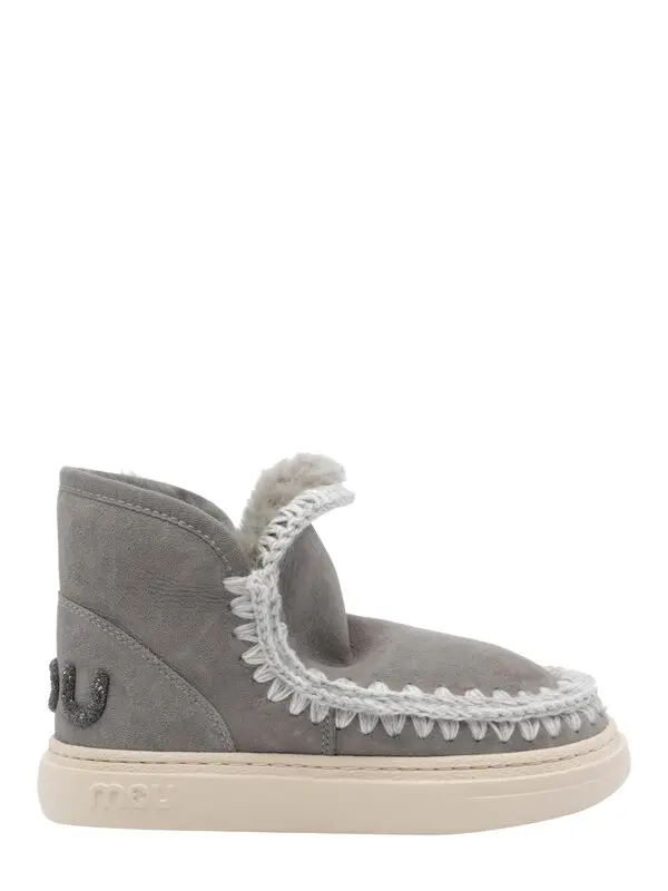 Mou Glitter Logo Eskimo Boots - Grey