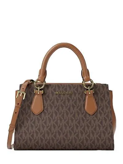 Michael Kors Marilyn Small Signature Logo Messenger Bag - Brown